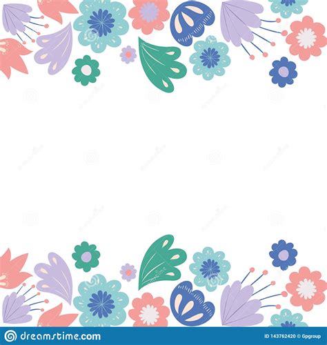 Cap Tulo Con El Icono De Las Flores Y De Las Hojas Ilustraci N Del