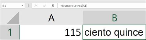 Como convertir de números a letras en Excel