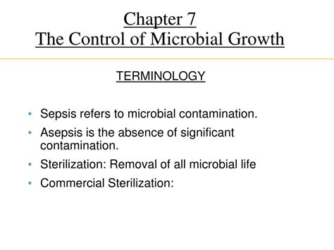 Ppt Chapter The Control Of Microbial Growth Powerpoint Presentation