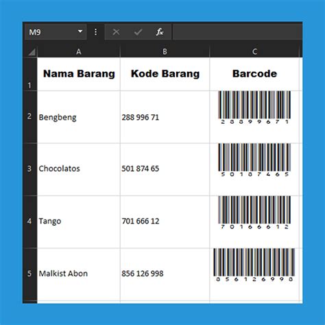 Cara Membuat Barcode Di Excel Untuk Produk Barang
