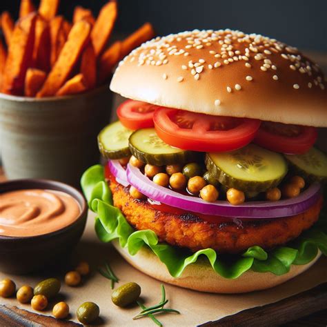 Hambúrguer Vegano de Grão de Bico Menu Sabor