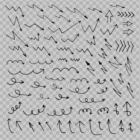 Conjunto De Flechas Dibujadas A Mano Vector Premium