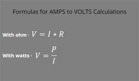 Volts To Amps And Amps To Volts Conversion Calculator