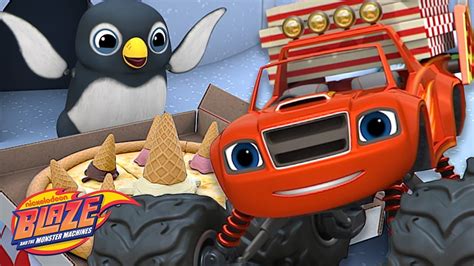 Blaze Delivers Pizza To Penguins W AJ Blaze And The Monster