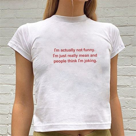 I M Actually Not Funny T Shirt White L Shirts T Shirts For Women