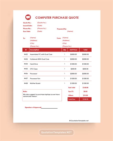 Purchase Quote Template