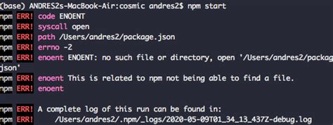 reactjs im running a react app using npm start but i get an enoent my xxx hot girl