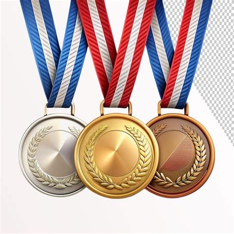 Pr Mio De Medalhas De Ouro Prata E Bronze Em Branco Em Fundo