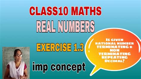 class10 maths real numbers terminating or non terminating repeating decimals exercise 1 3