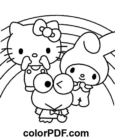 Coloriages Keroppi avec Hello Kitty Et Ma Mélodie Coloriages et