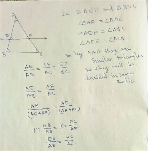 Show That If A Line Is Drawn Parallel To One Side Of A Triangle To