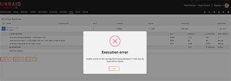 Execution Error Unable To Write To File Var Log Libvirt Qemu Windows