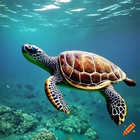 Sea Turtle Swimming In The Ocean On Craiyon