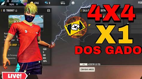FREE FIRE AO VIVO X1 DOS CRIA 4X4 4V4 SALA PERSONALIZADA FF 6V6 AO VIVO