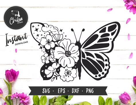 Butterfly Svg Butterfly Flower Svg Butterfly Svg File Etsy