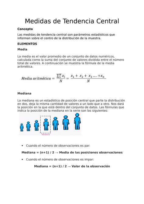 Medidas De Tendencia Central Medidas De Tendencia Central Concepto
