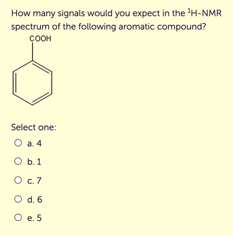 Solved How Many Signals Would You Expect In The H Nmr Spectrum Of The