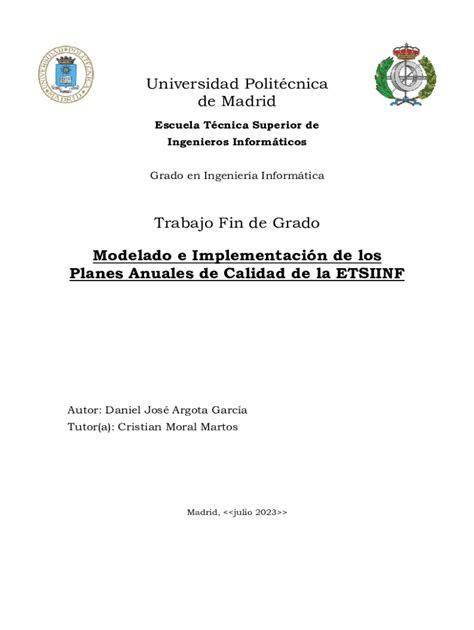Completable En L Nea Oa Upm Trabajo Fin De Grado Modelado E