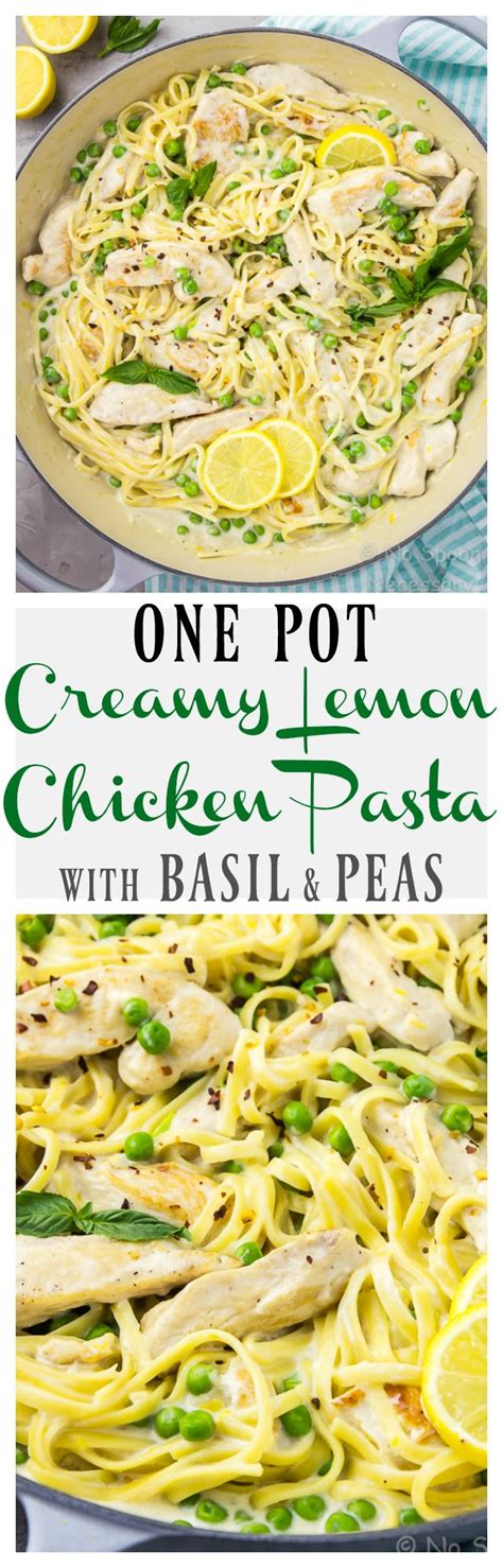 One Pot Creamy Lemon Chicken Pasta With Basil Peas Ready From Prep