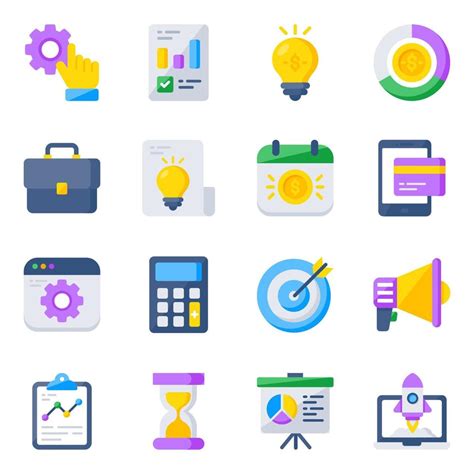 Pack Of Business And Finance Flat Icons 19029475 Vector Art At Vecteezy