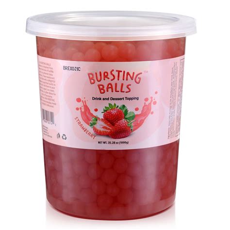 Buy Strawberry Boba Pearls Strawberry Popping Boba Bursting Boba