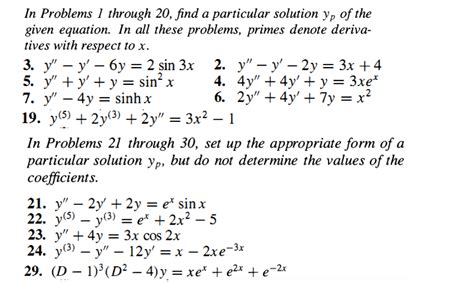 solved in problems 1 through 20 find a particular solution