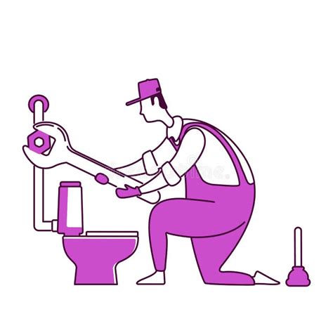 Plumbing Flat Silhouette Vector Illustration Stock Vector