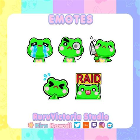 Twitch Discord Emote Pack 2 Cute Frog Emotes Twitch Etsy In 2022