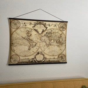 1720 Old World Map World Map Wall Art Historic Map Antique Style Map