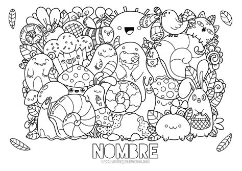 Kawaii 36 Dibujos Para Colorear Personalizables Gratis Para Imprimir
