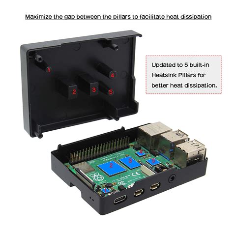 buy geekworm raspberry pi 4 aluminum case passive cooling for raspberry pi 4 model b 8gb 4gb