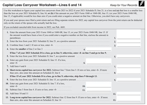 Capital Loss Carryover From To