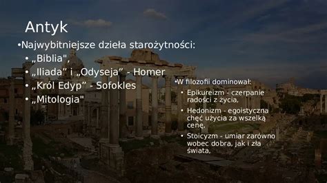 Prezentacja epoki literackie Świat prezentacji