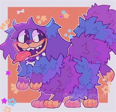 Cute Poppy Cartoon Character With Purple Hair