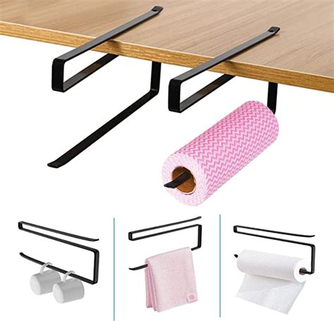 Küchenrollenhalter ohne Bohren 2 Stück Schwarz Küchenrollenhalter