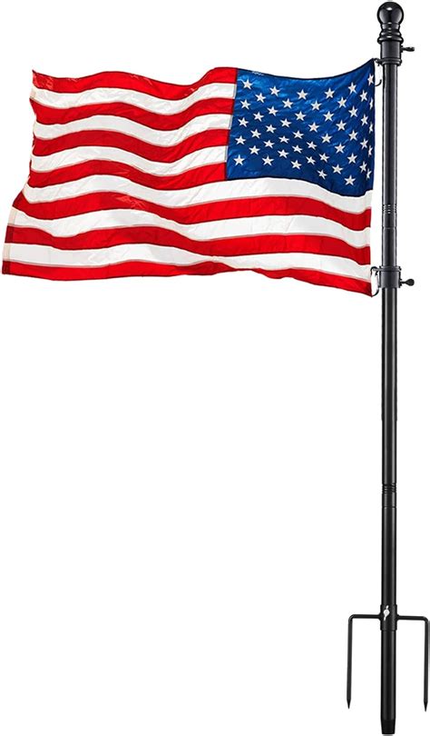 Amazon Black Flag Poles For Outside House Inground 8 1FT Metal