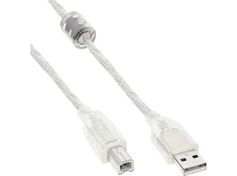 INLINE InLine USB 2 0 Kabel A An B Transparent Mit Ferritkern 0 5m