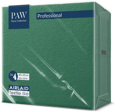 PAW Airlaid Servietten 40 x 40 cm I 50 Stück I Einfarbig I