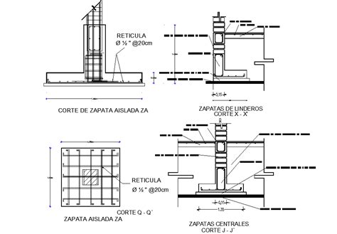 Foundation Section Plan Detail Dwg File Cadbull