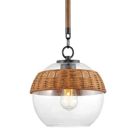 Kira Home Devon 60 Watt 1 Light Black Modern Pendant Light No Bulb