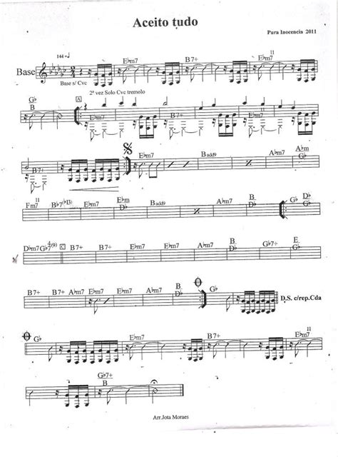 Meu Cavaquinho Partituras Partitura Aceito Tudo Pura Inocência