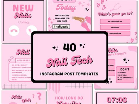 Nail Technician Instagram Posts Instagram Templates Canva Nail Tech