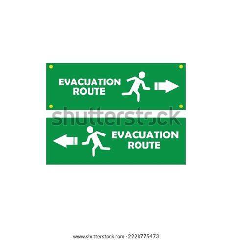 Emergency Evacuation Route Icon Vector Symbol Stock Vector Royalty