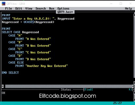 qbasic tutorial 9 select case statements ~ elitcode learning starts here