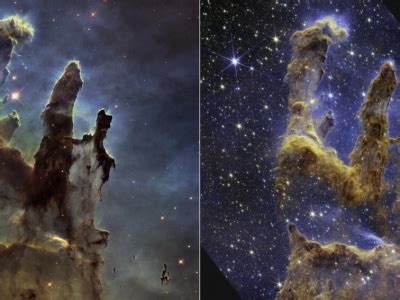Icónicos Pilares de la Creación captados por el telescopio James Webb