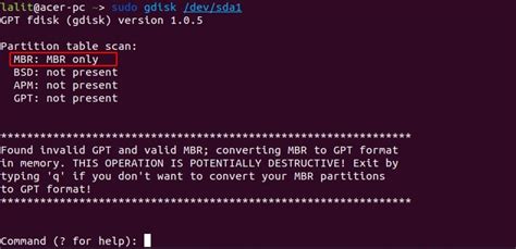 Convert MBR To GPT On Linux Step By Step Instruction