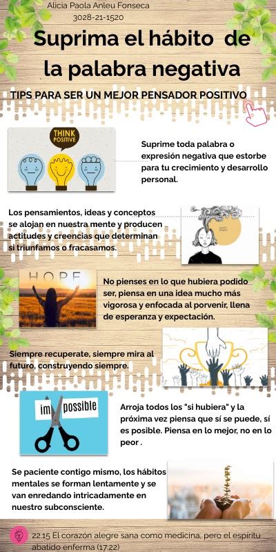 Suprimir hábitos de la palabra negativa