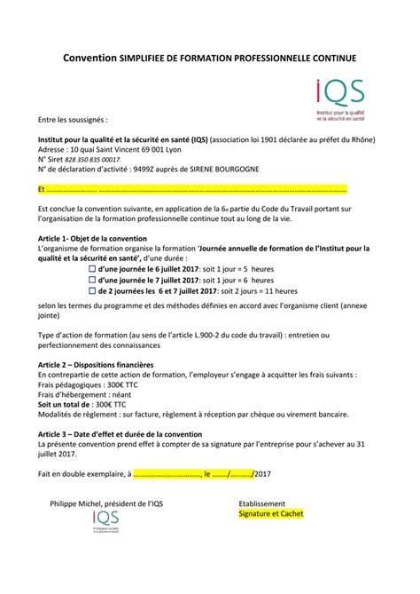 Modele Convention De Formation Of