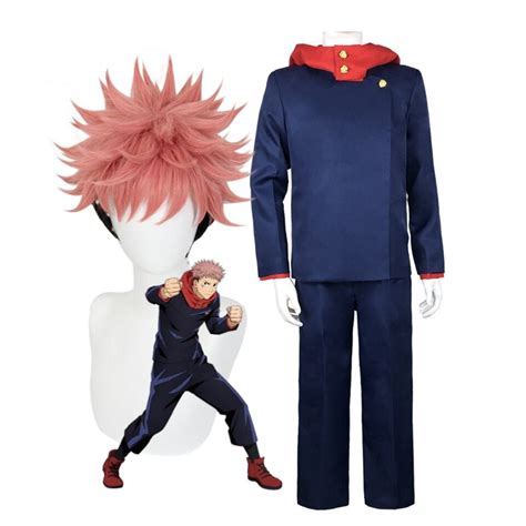 Traje Cosplay Masculino Itadori Yuki Cospkay Anime Jujutsu Kaisen