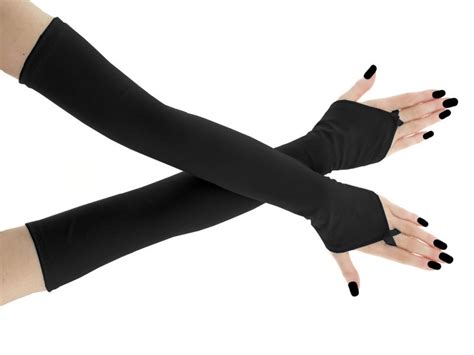 Extra Long Fingerless Gloves Womens Arm Warmers Evening Gloves Opera Over Elbow Formal Gloves